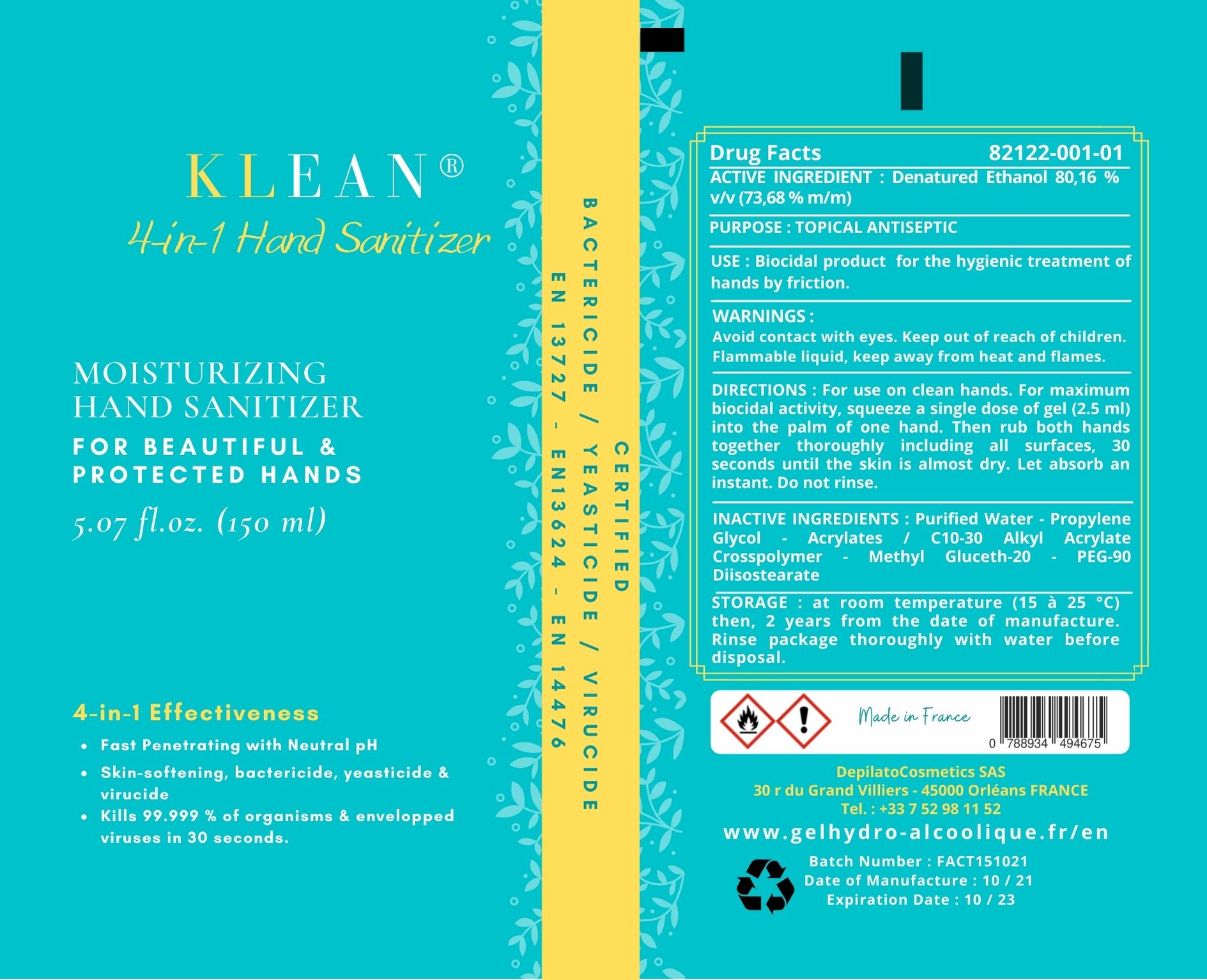 Product Images Klean 4-in-1 Hand Sanitizer Photos - Packaging, Labels ...