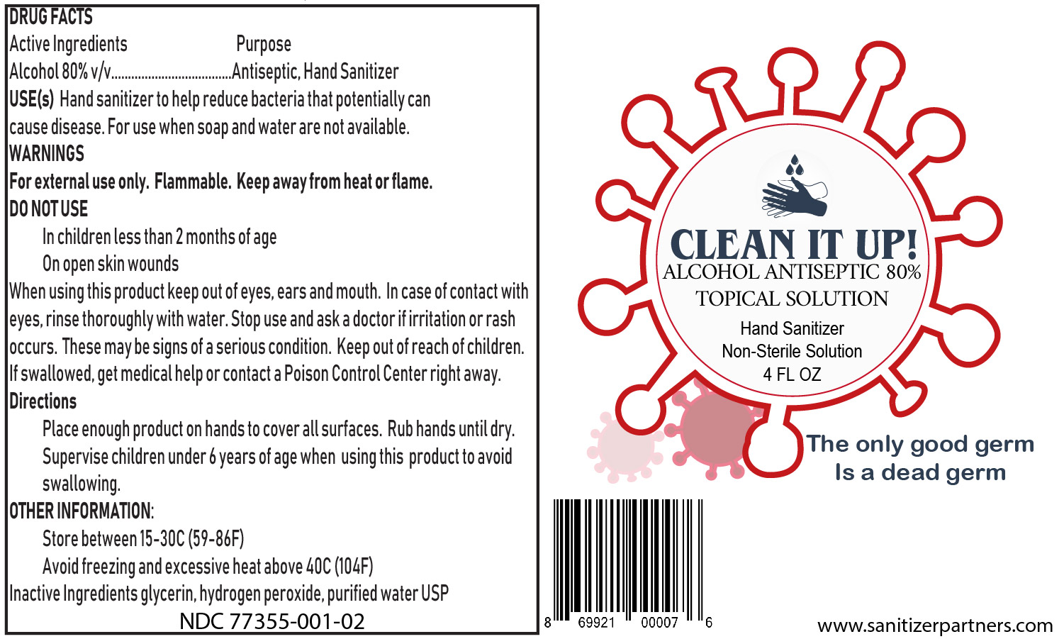 Topical Hand Sanitizer- Images NDC77355-001