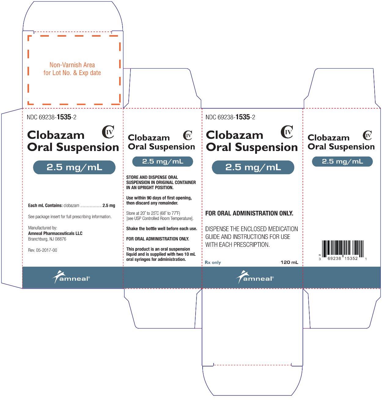 NDC 69238-1535 Clobazam Clobazam