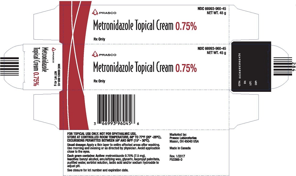 Metronidazole Cream Product Images - NDC 66993-960