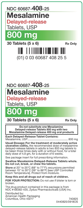 NDC 60687-408 Mesalamine Mesalamine