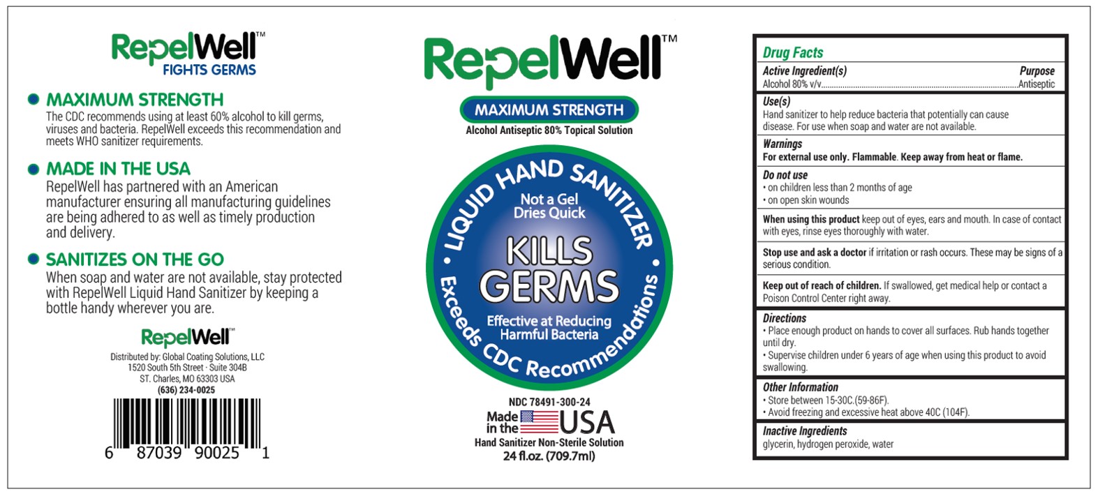 Repelwell 80% Alcohol Antiseptic- Images NDC78491-300
