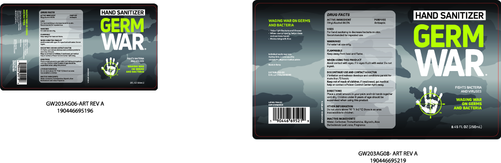 Label Germ War Hand Sanitizer - Indications, Usage & Precautions