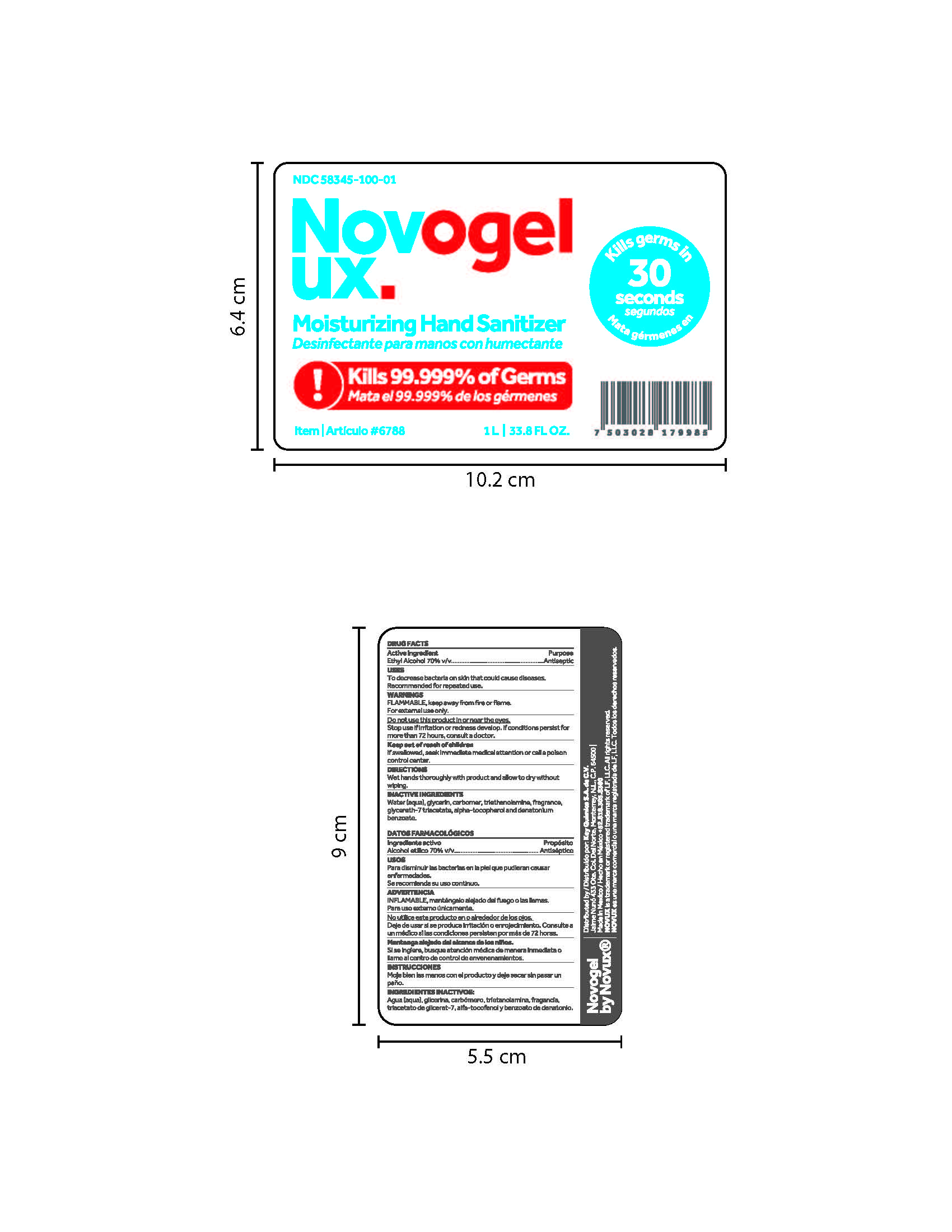 NDC 58345-100 Novogel Alcohol Gel Topical