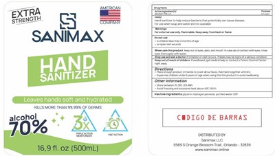 Product Images Sanimax Hand Sanitizer Photos - Packaging, Labels ...