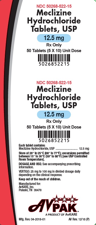 Meclizine Hydrochloride Tablet- Images NDC50268-523