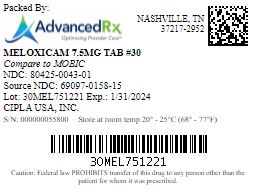 NDC 80425-0043 Meloxicam Tablet Oral Label Information - Details, Usage ...