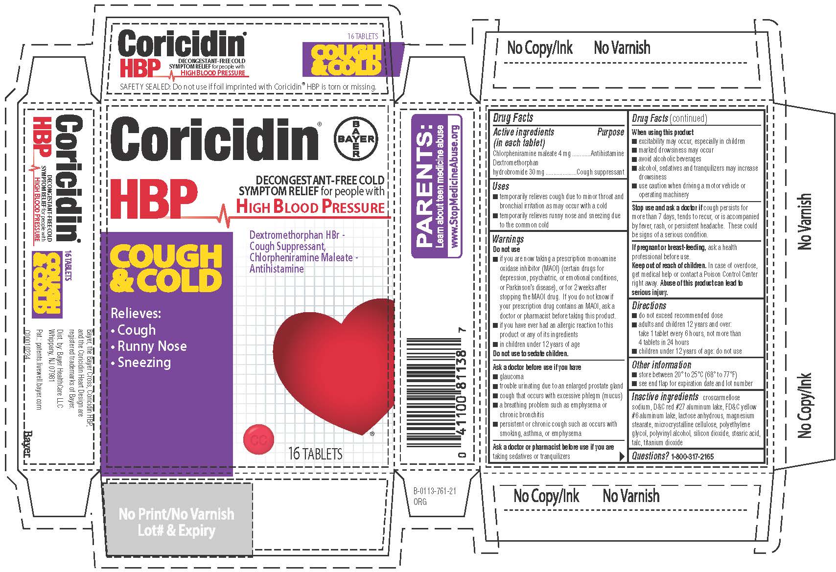 Product Images Coricidin Hbp Cough And Cold Photos - Packaging, Labels ...