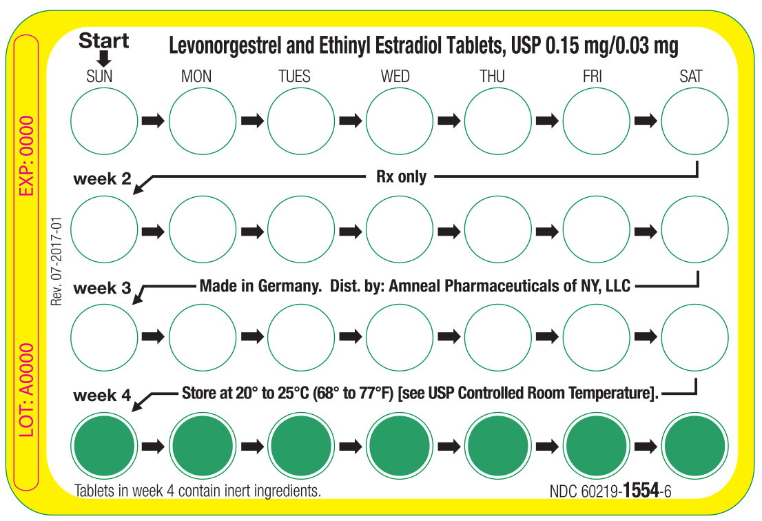 NDC 60219-1554 Levonorgestrel And Ethinyl Estradiol Levonorgestrel And ...
