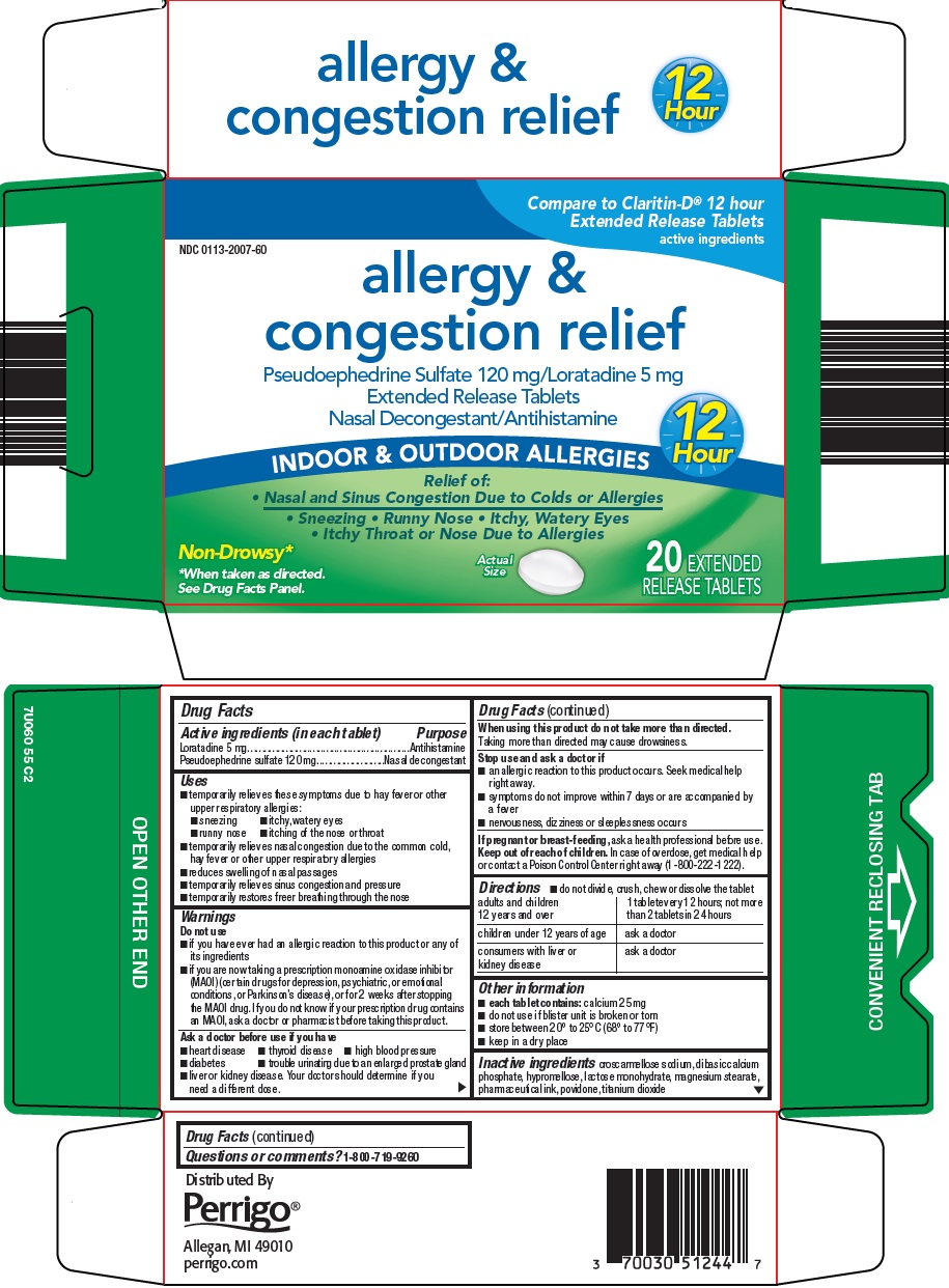 NDC 0113-2007 Allergy And Congestion Relief Tablet, Film Coated ...
