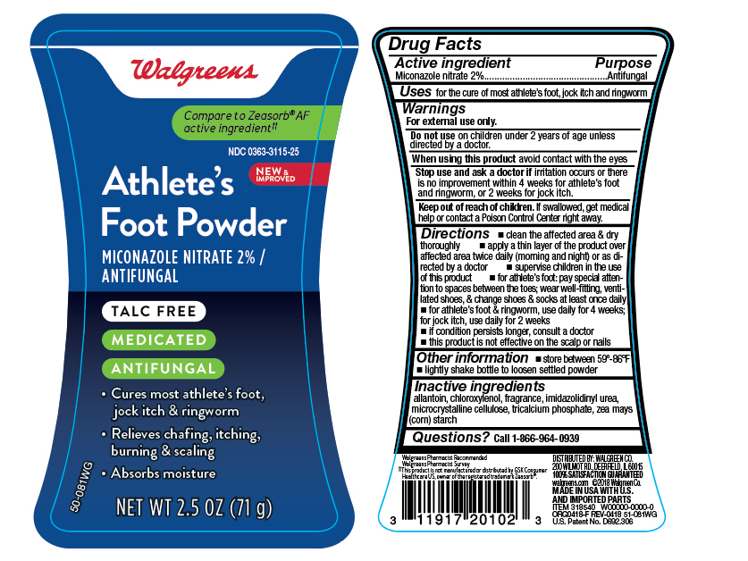 NDC 0363-3115 Miconazole Nitrate Powder Topical