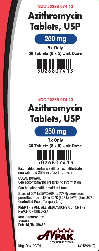 Azithromycin Dihydrate- Images NDC50268-074