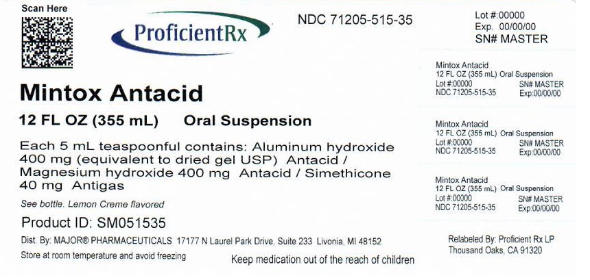 NDC 71205-515 Mintox Maximum Strength Aluminum Hydroxide, Magnesium ...