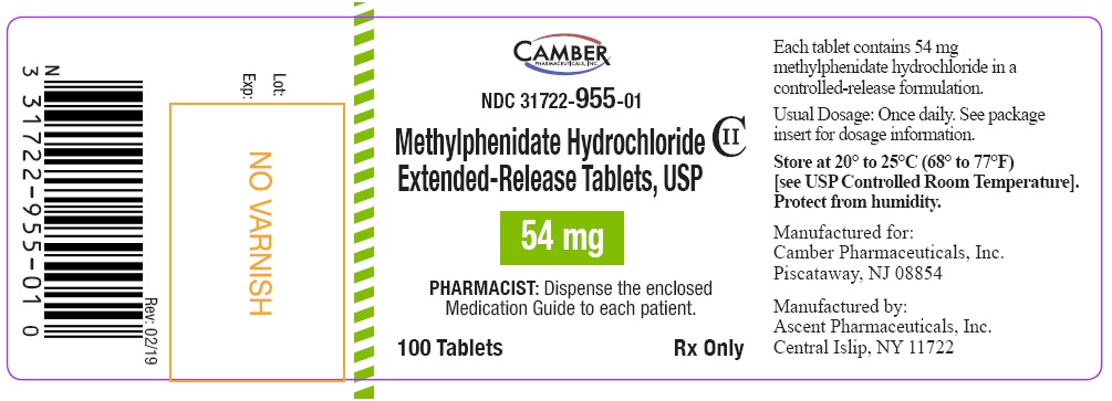 Methylphenidate Hydrochloride- Images NDC31722-954