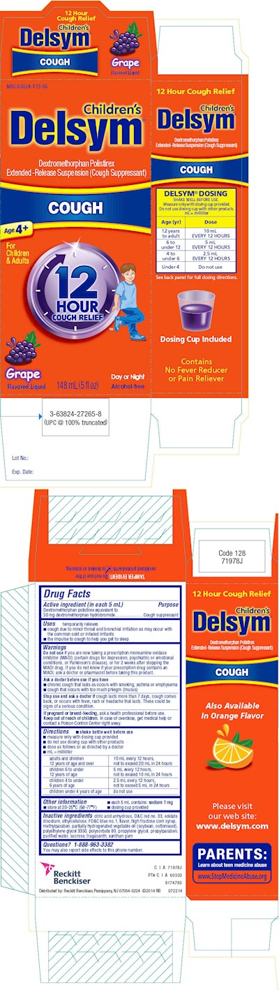 NDC 63824-173 Delsym (dextromethorphan) Dextromethorphan