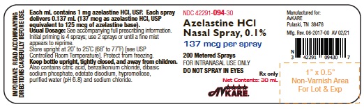 NDC 42291-094 Azelastine Hydrochloride Spray, Metered Nasal