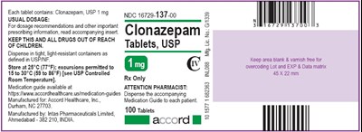 NDC 80425-0135 Klonopin Clonazepam 1mg