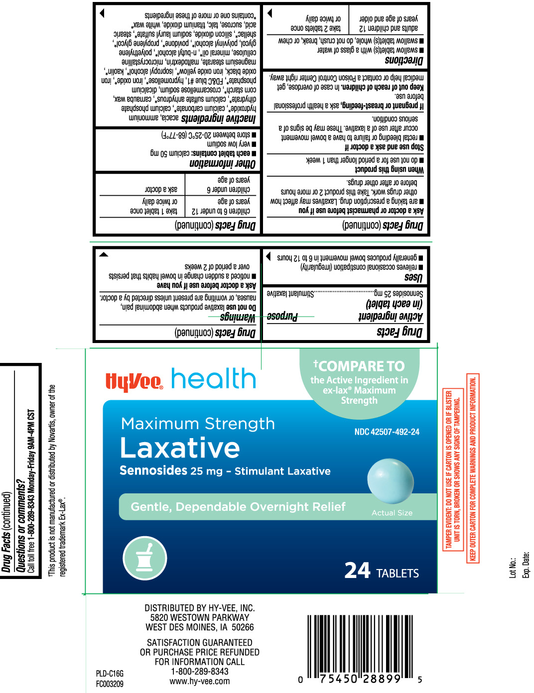 NDC 42507-492 Laxative Pills Maximum Strength Tablet Oral