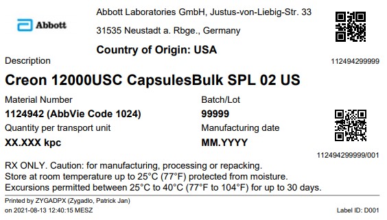 NDC 54809-1025 Pancrelipase Capsule, Delayed Release Pellets