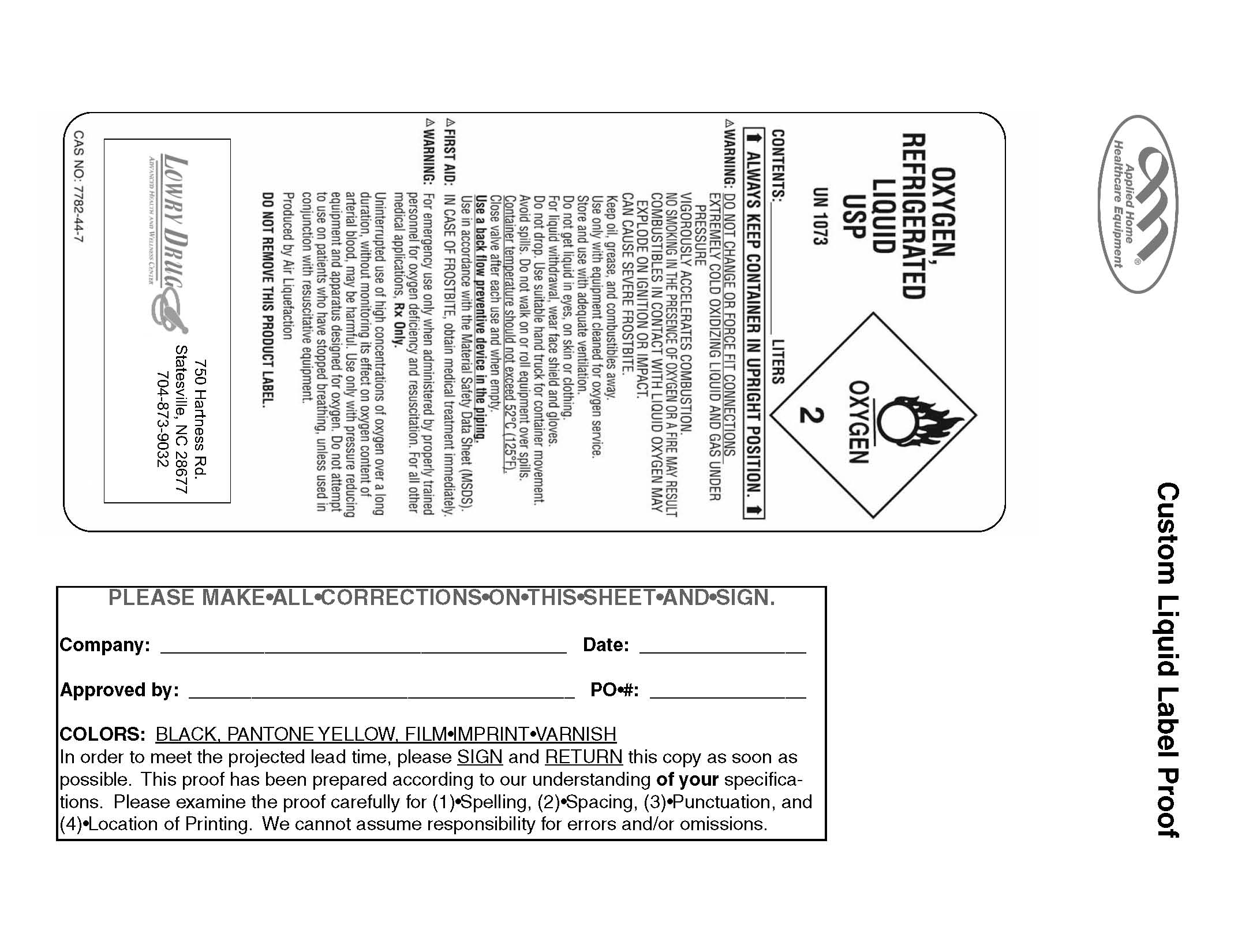 NDC 54582 0001 Oxygen Images Packaging Labeling Appearance