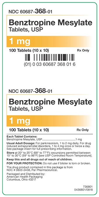 NDC 60687-368 Benztropine Mesylate Benztropine Mesylate