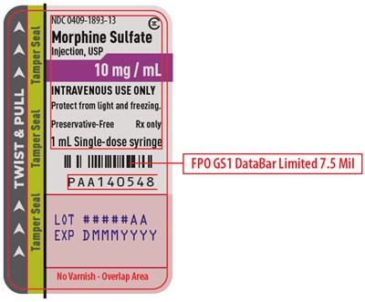 NDC 0409-1893 Morphine Sulfate Injection, Solution Intravenous Label ...