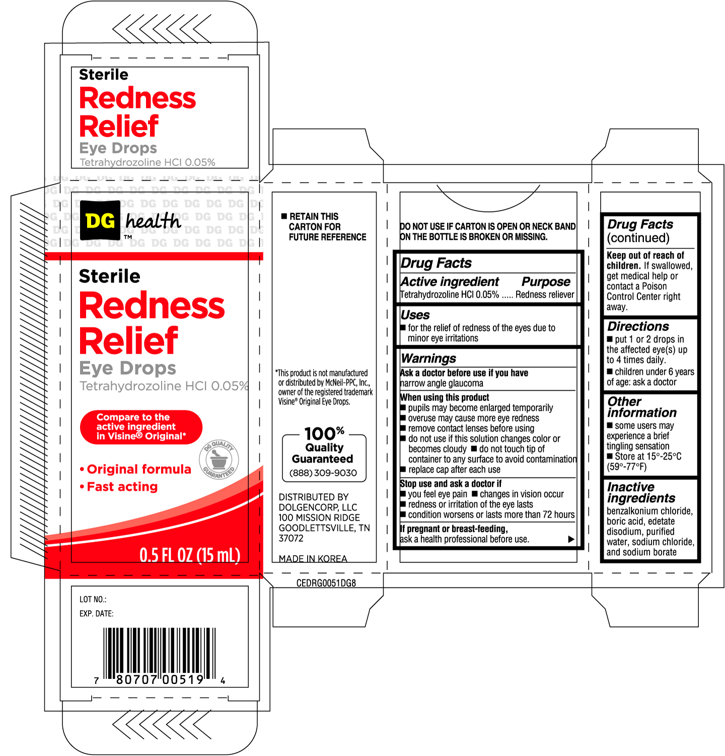 FDA Label for Dg Health Original - Indications, Usage & Precautions