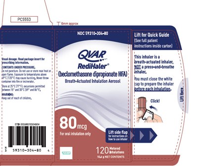 NDC 59310-304 Qvar Redihaler Beclomethasone Dipropionate Hfa