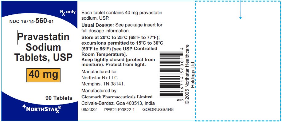 Pravastatin Sodium Tablet- Images NDC16714-560