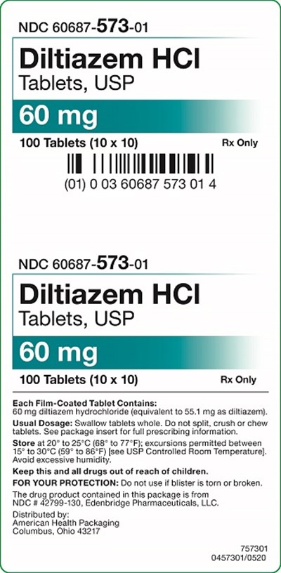 NDC 60687-573 Diltiazem Hydrochloride Diltiazem Hydrochloride