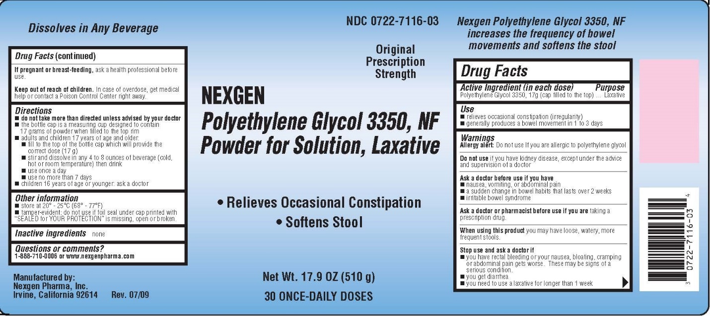 Polyethylene Glycol 3350, Product Images - NDC 0722-7116