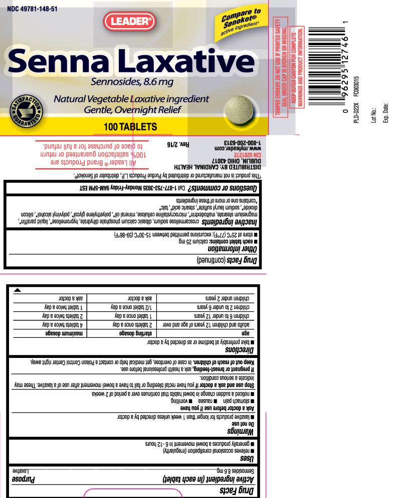 NDC 49781-148 Senna Laxative Tablet Oral