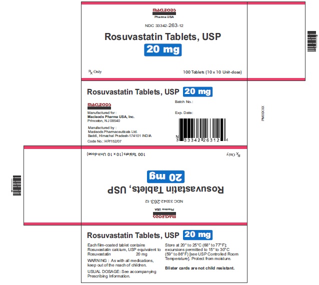 Rosuvastatin Tablet- Images NDC33342-263