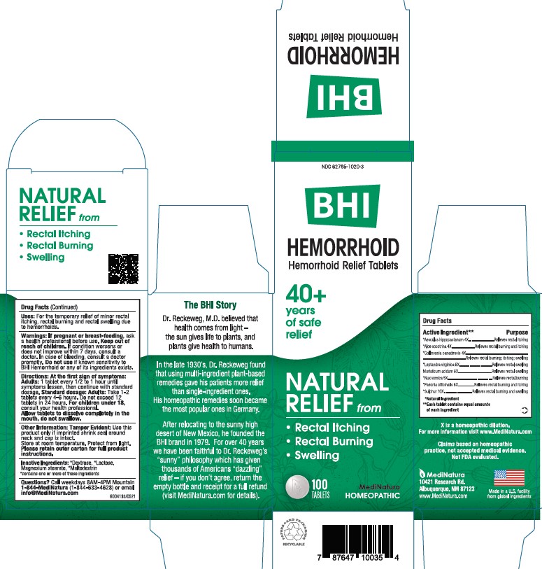 NDC 62795-1020-3 Bhi Hemorrhoid Tablet Oral