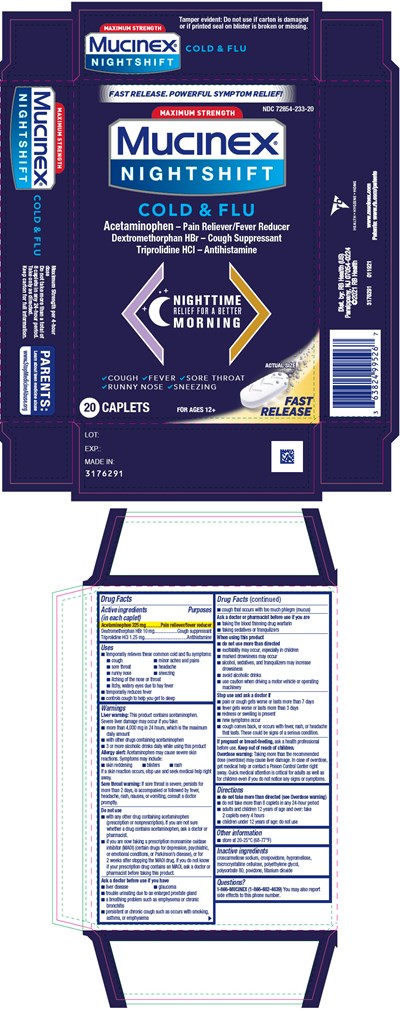 Mucinex Nightshift Cold And Flu- Images NDC72854-233