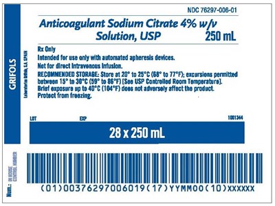 Anticoagulant Sodium Citrate Product Images - NDC 76297-006