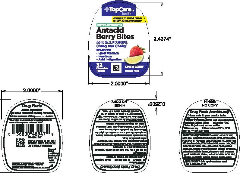 Pill Identifier Topcare Lime And Berry Antacid Chews - Size, Shape ...
