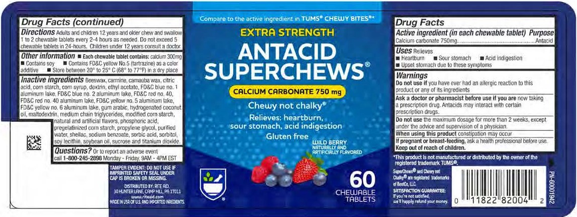 Pill Identifier Rite Aid Wild Berry Antacid Chews - Size, Shape ...