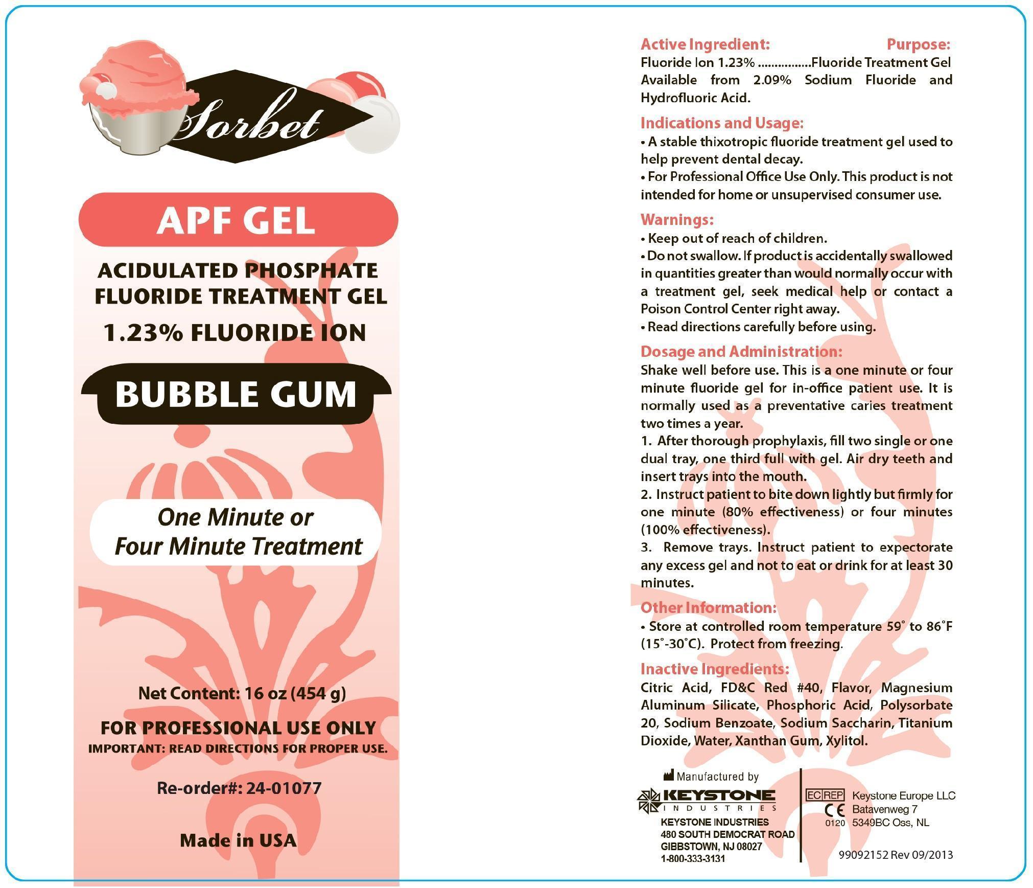 NDC 68400-703 Sorbet Apf Gel Dental
