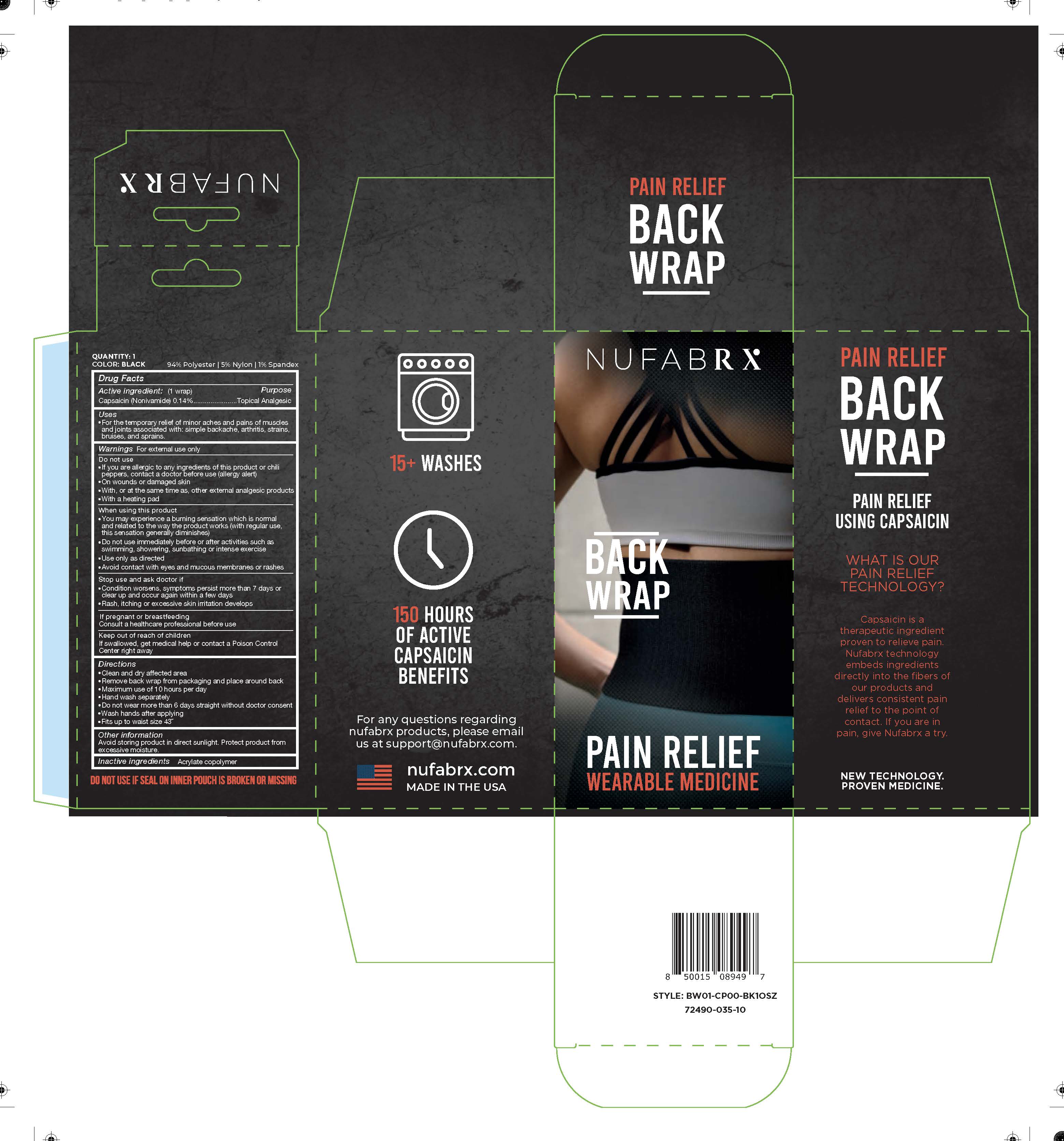 Product Images Nufabrx Back Wrap Photos - Packaging, Labels & Appearance