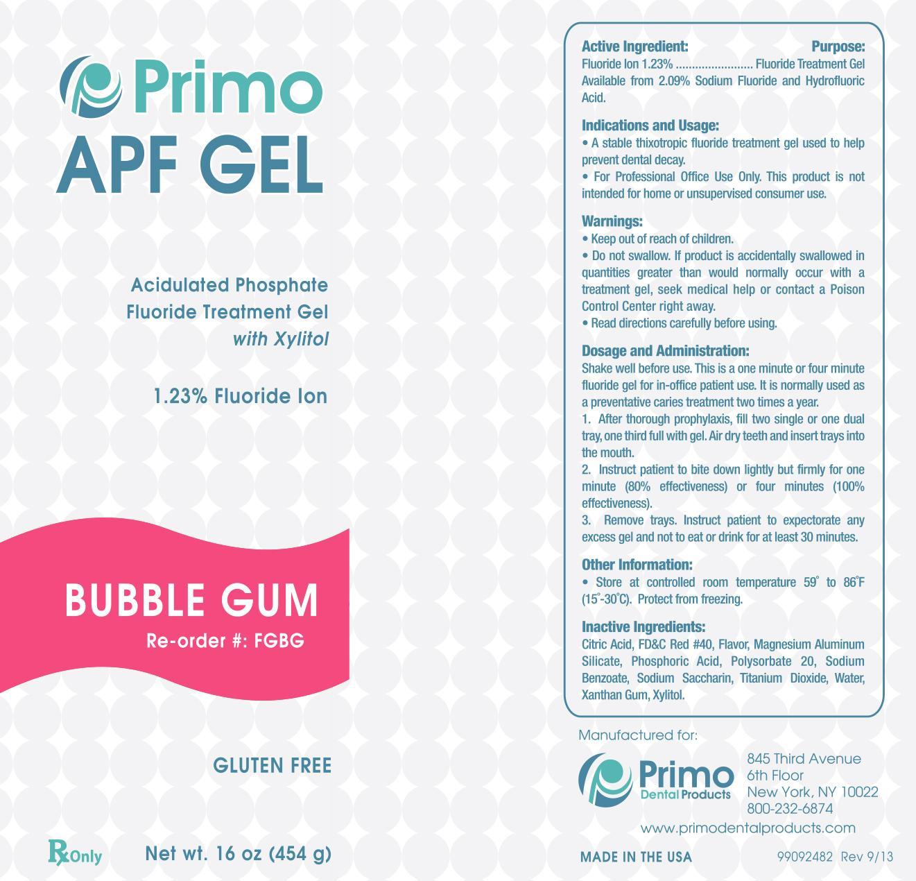 NDC 69509-052 Primo Apf Gel Dental Label Information - Details, Usage ...