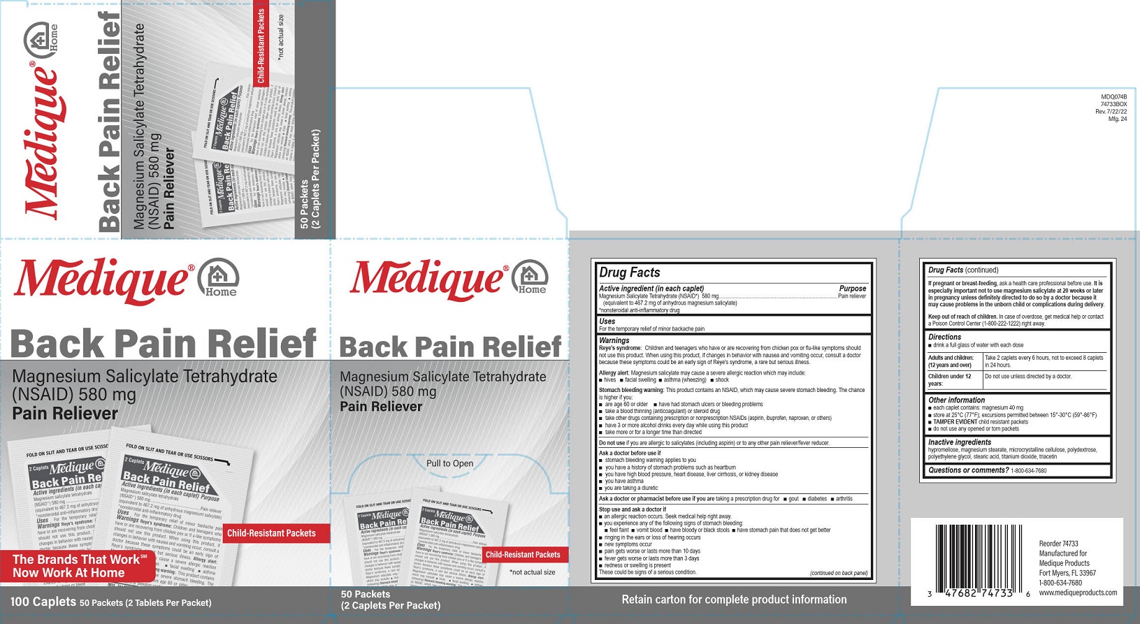 Medique At Home Back Pain Product Images - NDC 47682-747