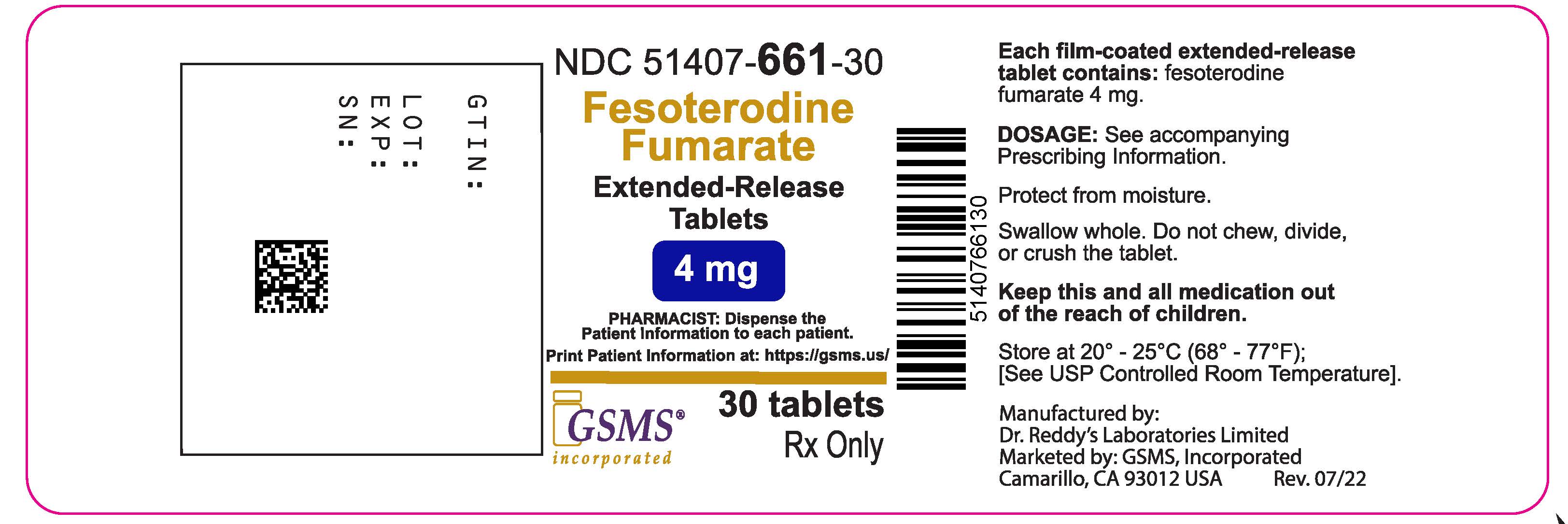 NDC To RxNorm Crosswalk 51407 661 Fesoterodine Fumarate Tablet NDC To RxNorm Crosswalk 51407 661 Fesoterodine Fumarate Tablet