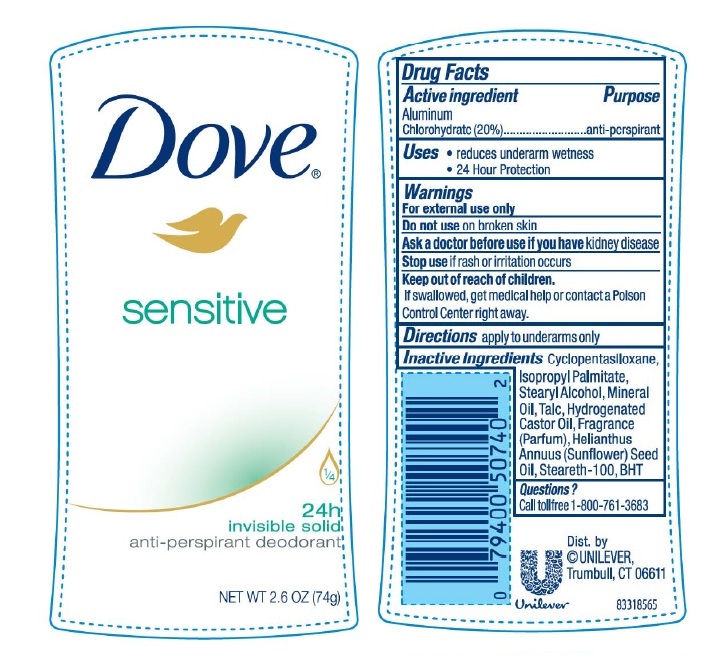 Product Images Dove Sensitive 24h Invisible Solid Antiperspirant ...