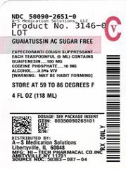 NDC 50090-2651 Guaiatussin Ac Liquid Oral