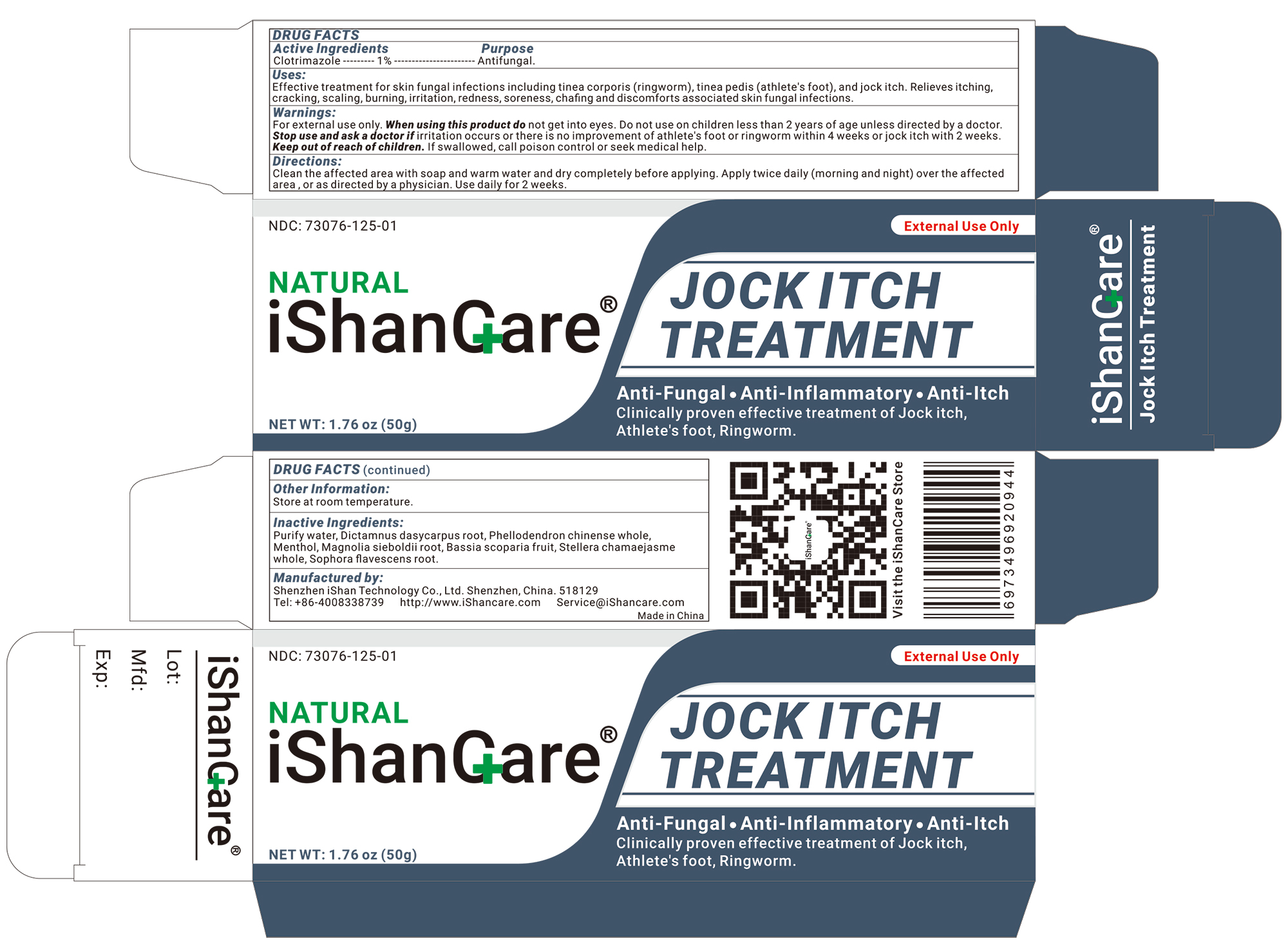NDC 73076-125 Ishancare Jock Itch Treatment Cream Topical
