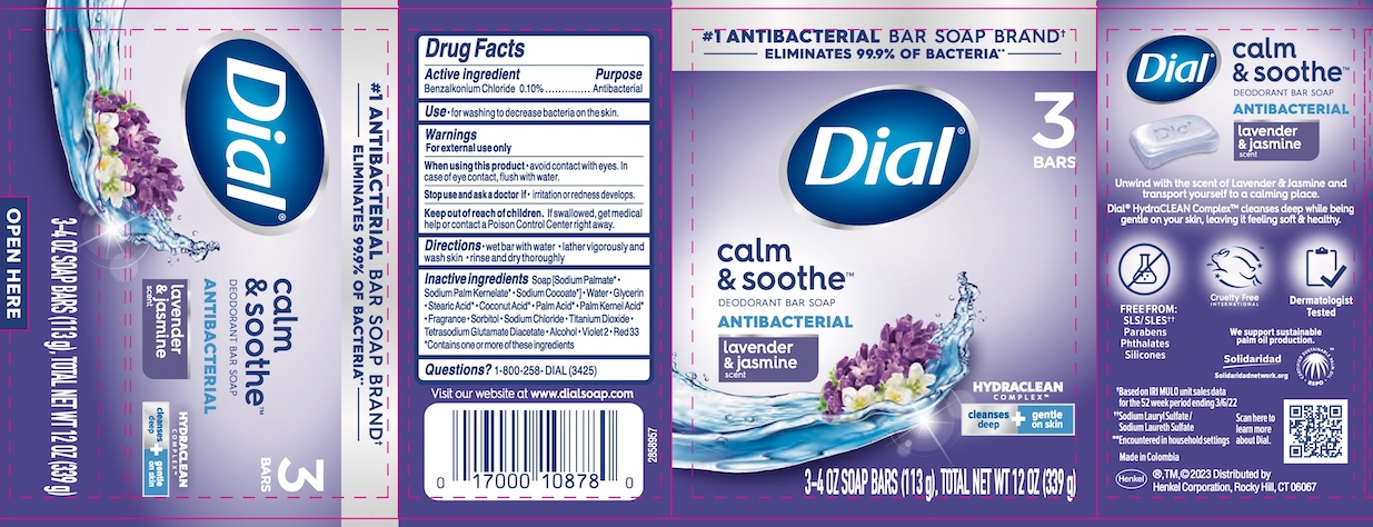 NDC 54340-266 Dial Antibacterial Calm And Soothe Soap Topical Label ...