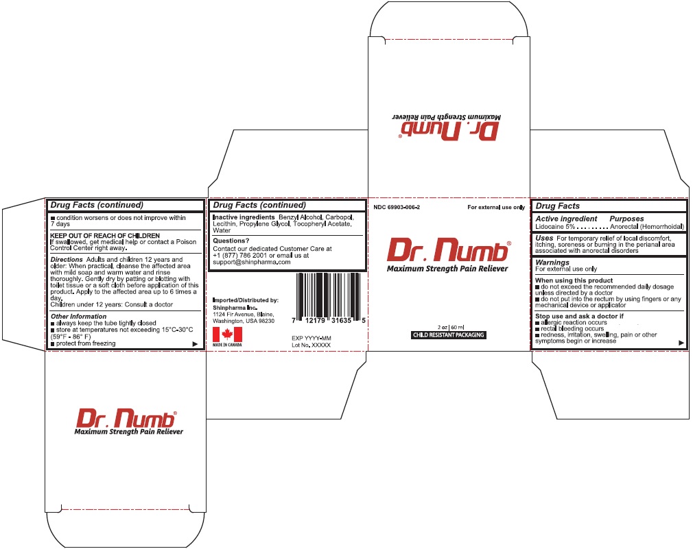 NDC 69903-006 Dr. Numb Cream Topical Label Information - Details, Usage ...