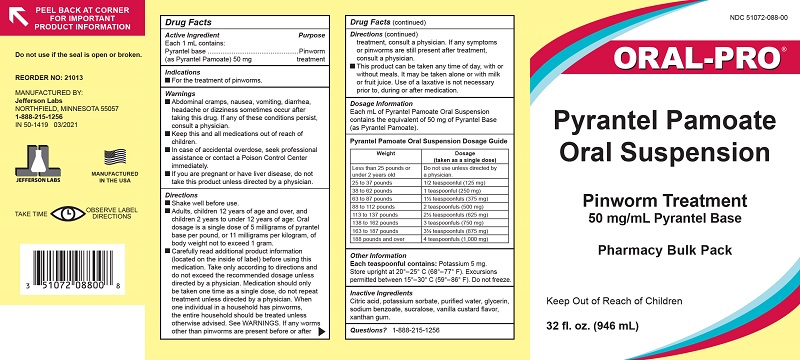 Pyrantel Pamoate Suspension- Images NDC51072-088