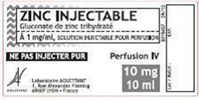 Zinc Injectable A 1mg/ml, Product Images - NDC 60710-001